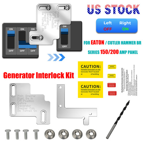 Generator Interlock Kit For 1979-2019 Eaton Cutler Hammer BR Serie 200 ...