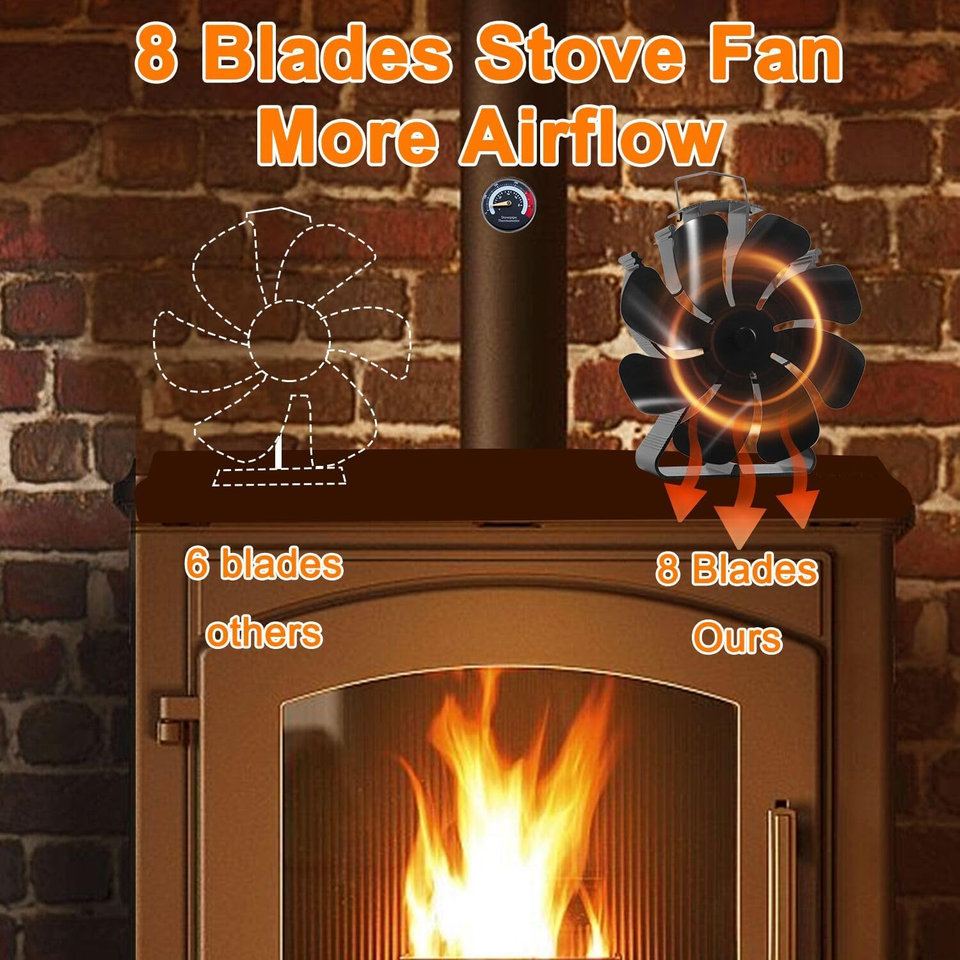 Wood Stove Fan Heat Powered Fireplace Fans Non Electric Activated ...