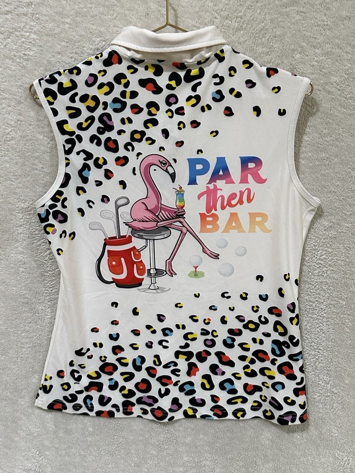 Golf Sleeveless Polo Size Small Women’s Par Then Bar Flamingo Funny ...