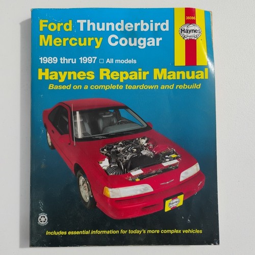 Haynes Repair Manual 36086 Ford Thunderbird & Mercury Cougar 1989-1997 ...