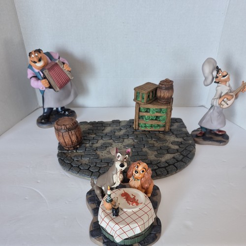 WDCC Disney Lady and the Tramp Bella Notte Set w/Base Title Scroll ...