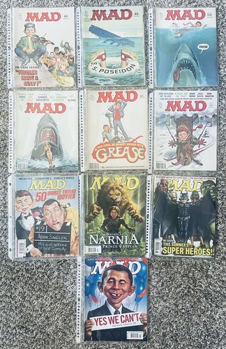 Mad Magazine 10 Lot Vintage 1973-2008 156 161 180 204 205 212 432 491 ...