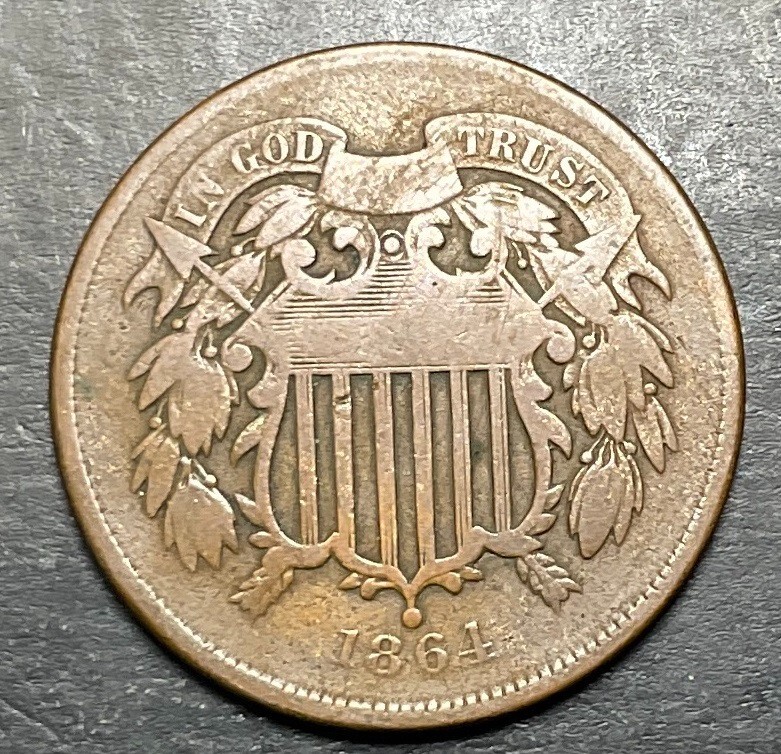 1864 Two 2 Cent tough old collection very nice coin i34 | eBay