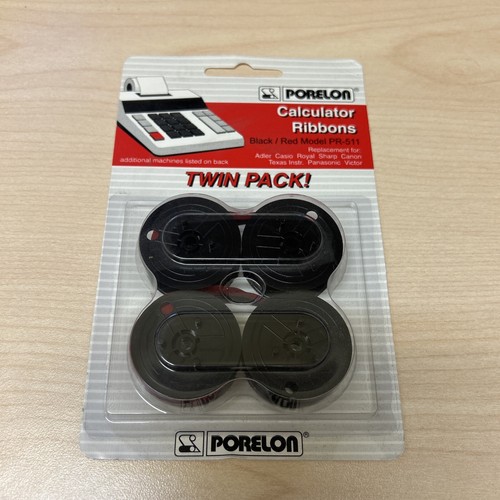 Porelon Twin Spool Black/Red Calculator Ribbon Ink - 2 Pack NEW Sealed ...