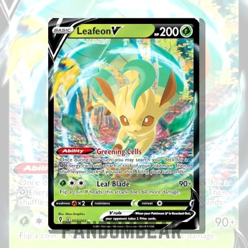 Leafeon V ULTRA RARE card 7/203 SWSH Evolving Skies 2021 Pokemon TCG ...