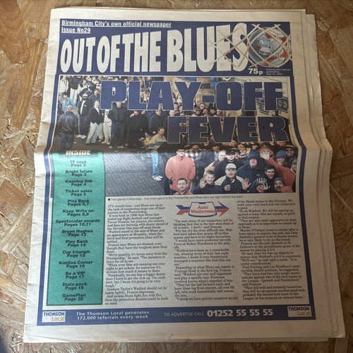 Birmingham City FC Out of the Blues Newspaper 29 May 10 1999 Football ...