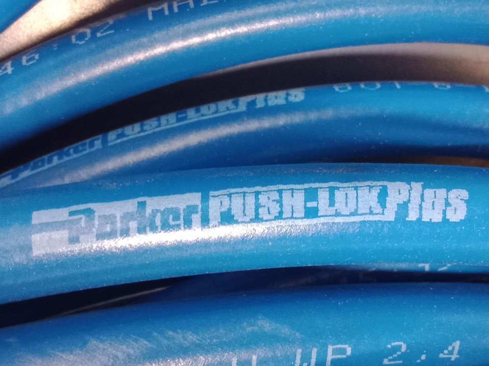 (100') Parker 801-6-BLU-RL - Push-Lok Plus Multipurpose Hose 200-350 ...