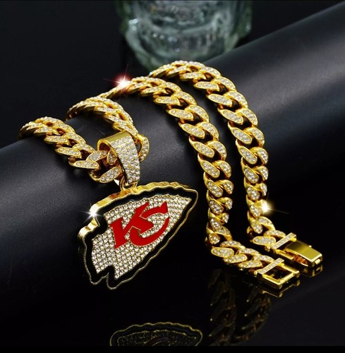 KANSAS CITY CHIEFS Bling Hip Hop Pendant Gold 24" Chain | eBay