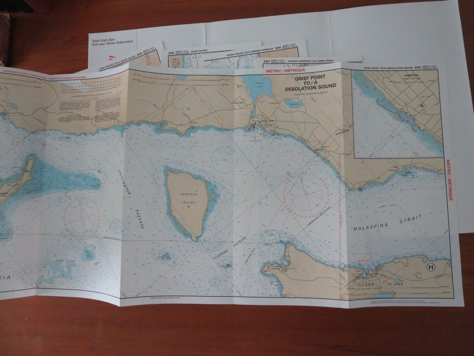 Strait of Georgia Sunshine Coast Nautical Charts #3311 1987 Canada | eBay