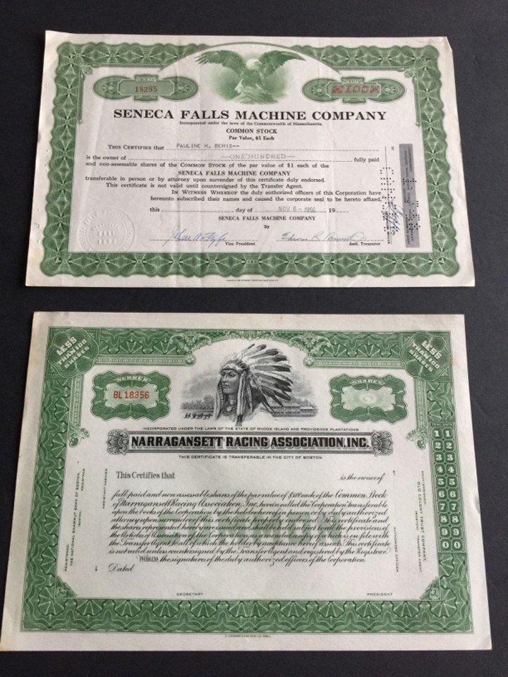 US STAMPS Nice Lot of (6) Different Stock Certificates Issues & Not ...
