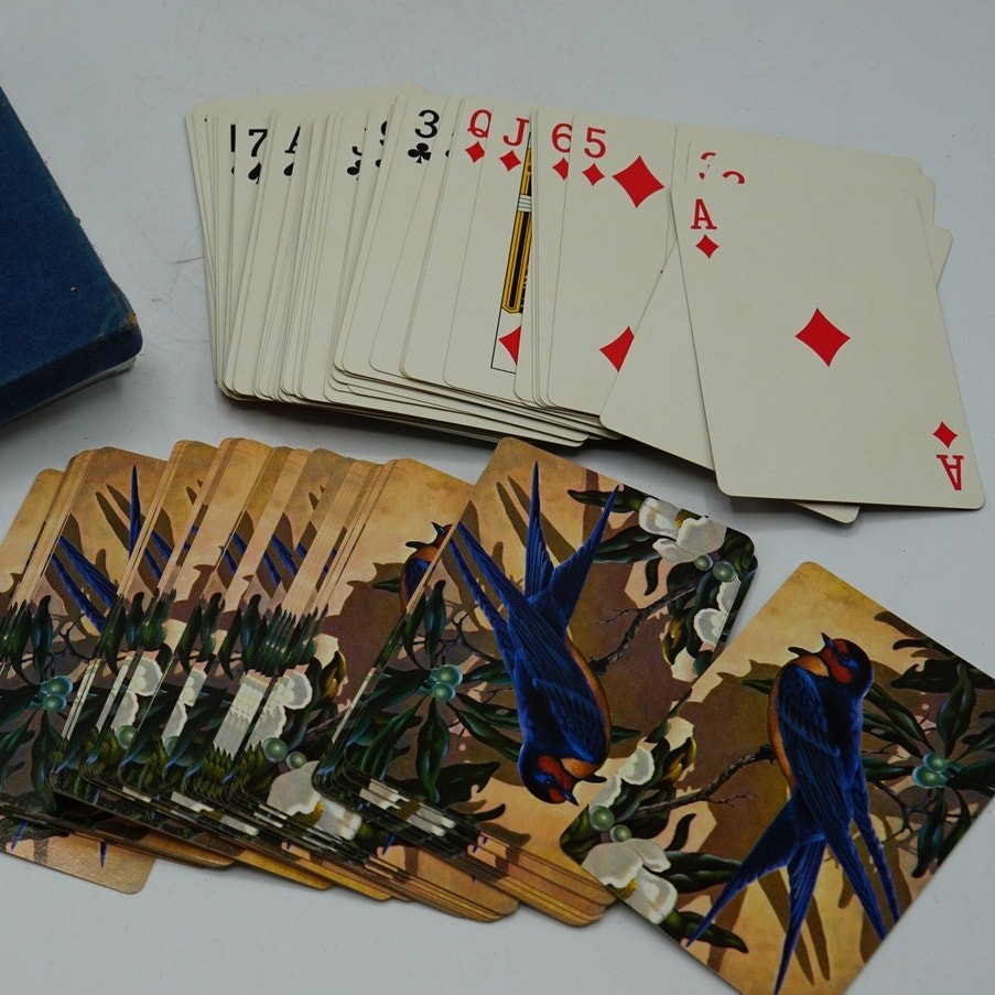 Vintage Playing Cards Double Deck Bird Design Stardust | eBay UK