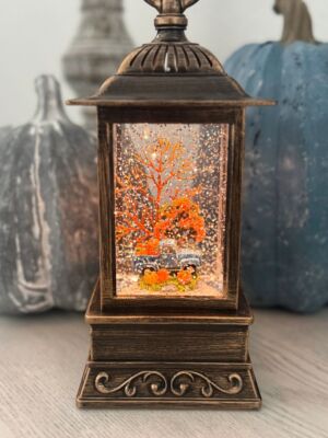 Fall snow globe with blue truck and pumpkins "fall vibes snow globe" | eBay