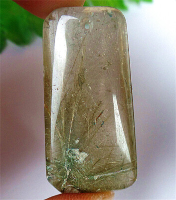 37x19x9mm Natural Green Rutilated Quartz Crystals Trapezoid Pendant ...