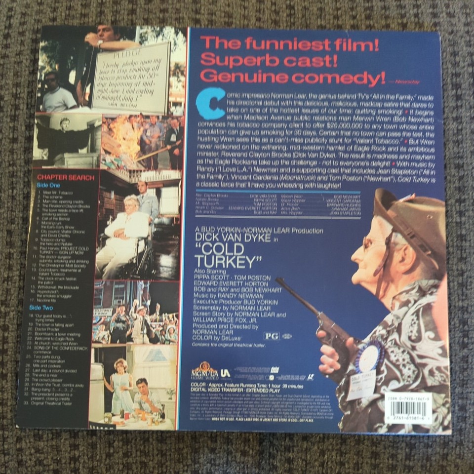 Cold Turkey - LASERDISC - Very Good - Dick Van Dyke, Pippa Scott / 1971 ...