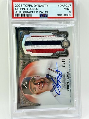 2023 Topps Dynasty Chipper Jones Auto Game Used 3-Color Patch #1/10 ...
