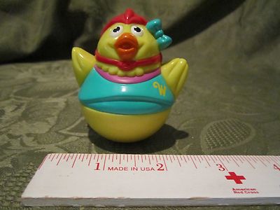 Playskool People Weebles ZUZIE Q Chicken farm barn red helmet teal bow ...