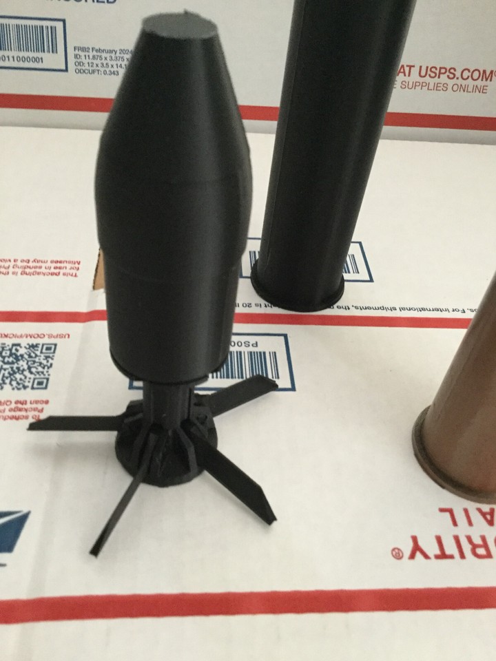 37mm Projectile large Payload finned 3D printed functional desk art Air ...