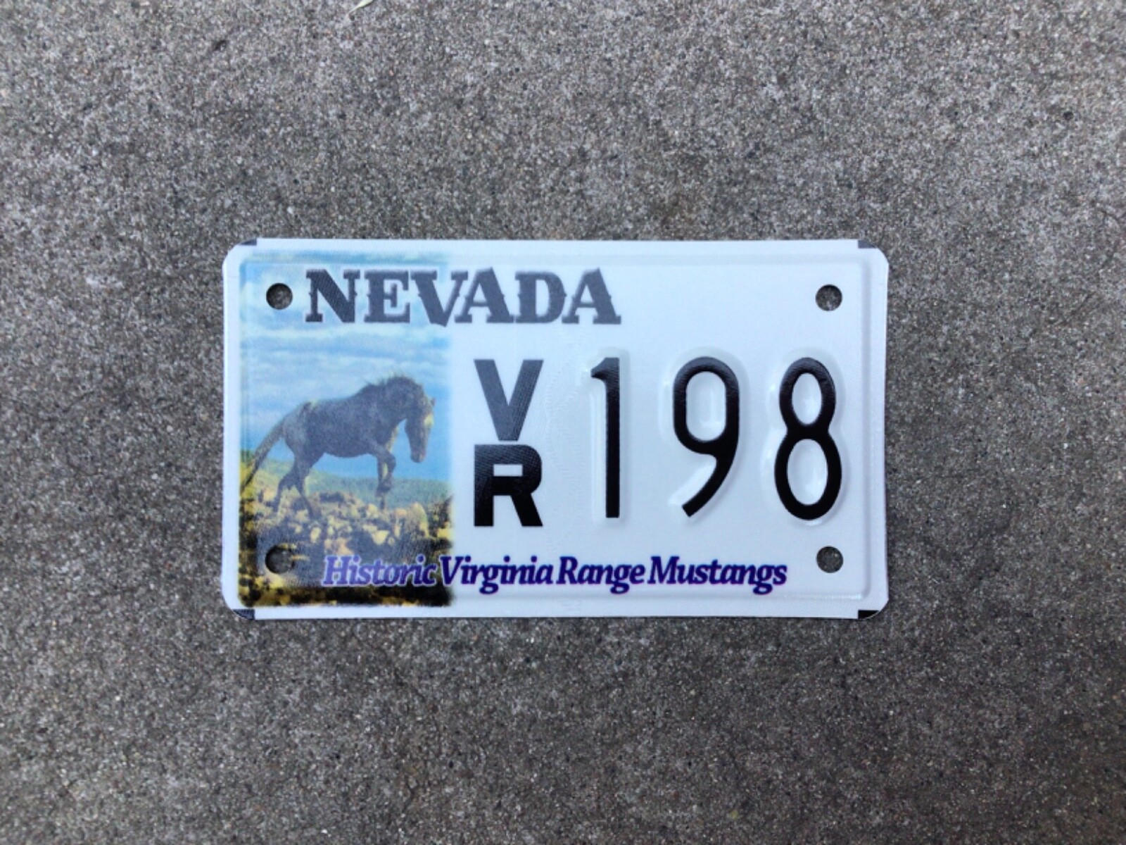 NEVADA - HISTORIC VIRGINIA RANGE MUSTANGS - MOTORCYCLE - LICENSE PLATE ...