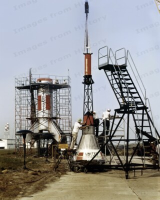 8x10 Print NASA Little Joe Capsule Hoisted aboard Booster #5501241 | eBay