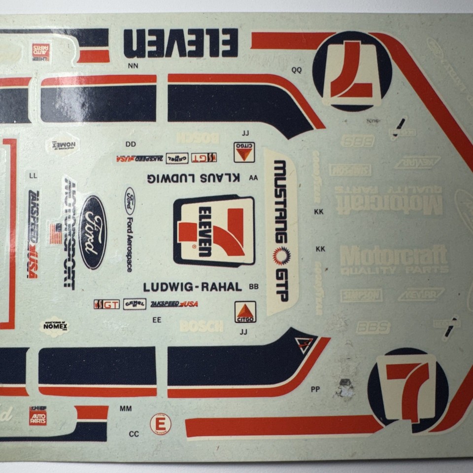 Monogram IMSA Ford Mustang 7-Eleven GTP Race Car 1:24 DECALS | eBay