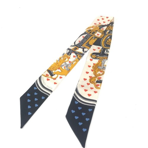 Hermes Twilly Twilly Bride de Gala Love Heart Bando Scarf Scarf Silk ...