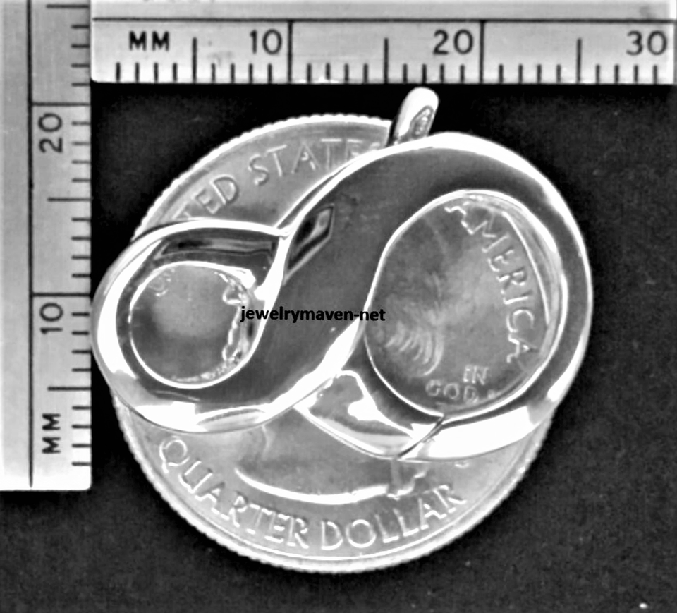 26mm HEAVY LARGE 18k White Gold Gucci Figure 8 Designer Chain Infinity ...