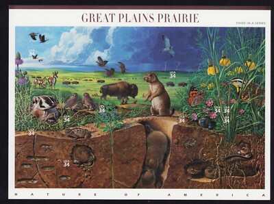 2001 US SC 3506 34c Great Plains Prairie Nature of America, Complete ...