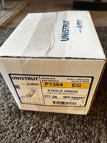 Unistrut P1354 4 Hole Hinge Connection- 1-5/8″ - Channel Fitting - BOX ...