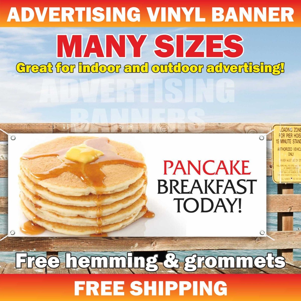 Vintage Pancake Breakfast Sign Fresh Delicious Pancake Metal Tin Sign