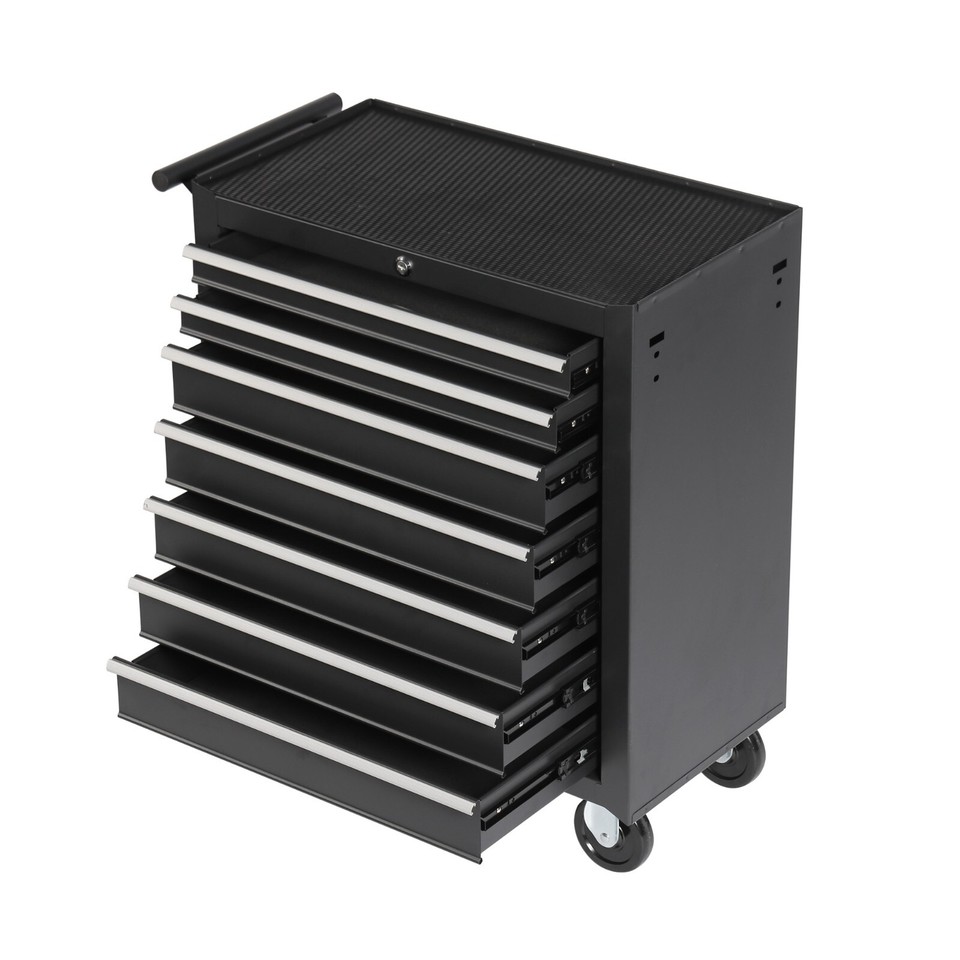 7 Drawers Rolling Tool Box Tool Chest Tool Storage Cabinet with Key ...