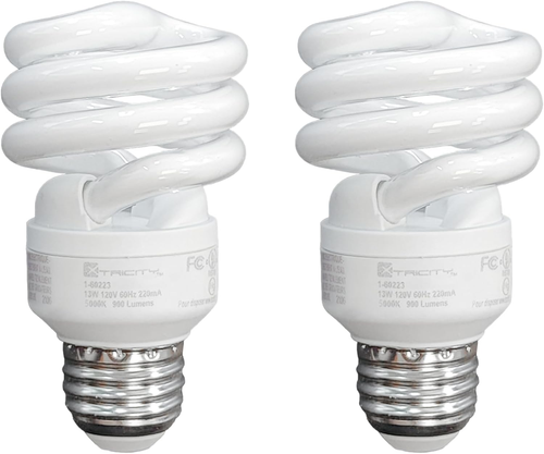 Compact Fluorescent Light Bulbs T2 Spiral, E26 Base, 23W (100W ...