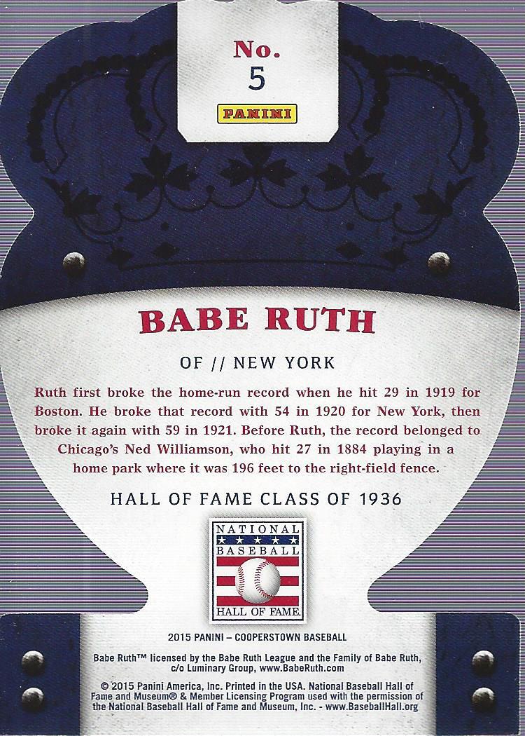 2015 Panini Cooperstown - HOF Crown Royale #5 Babe Ruth for sale online ...