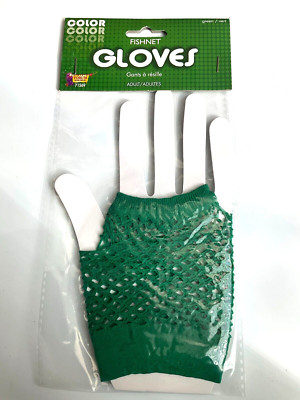 Gloves Green Gloves Fish Net Gloves Green Adult Halloween Costume ...