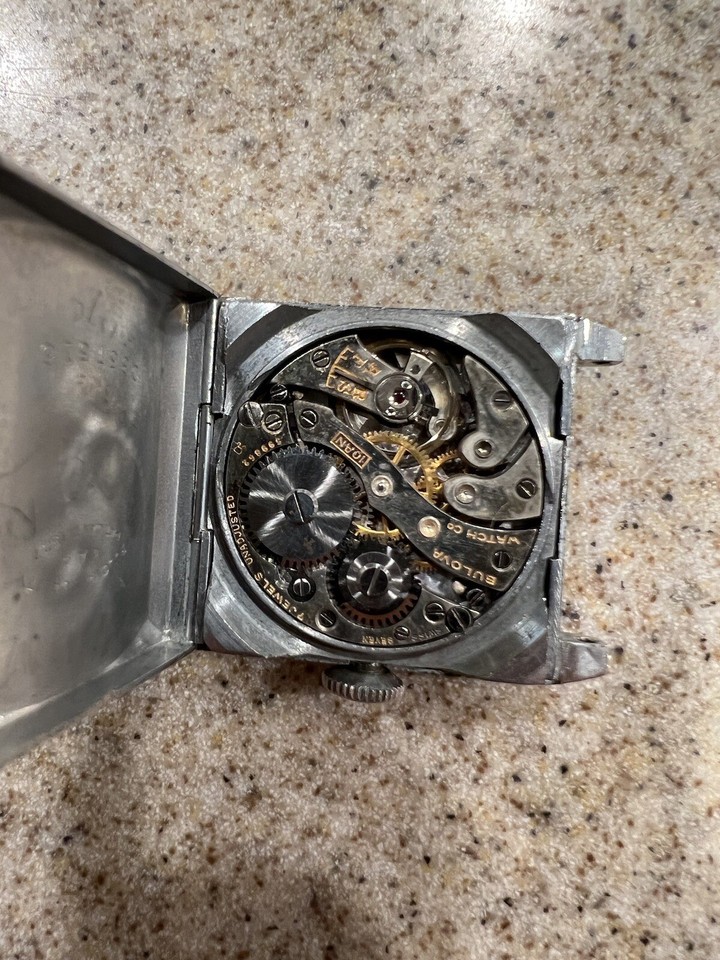 1927 Bulova 14k Rolled White GoldPlated Radium Dial "Exhibition" Back ...