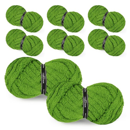 8 Packs Jumbo Chunky Chenille Yarn - 1820g(64oz) 254 Yards (761ft ...