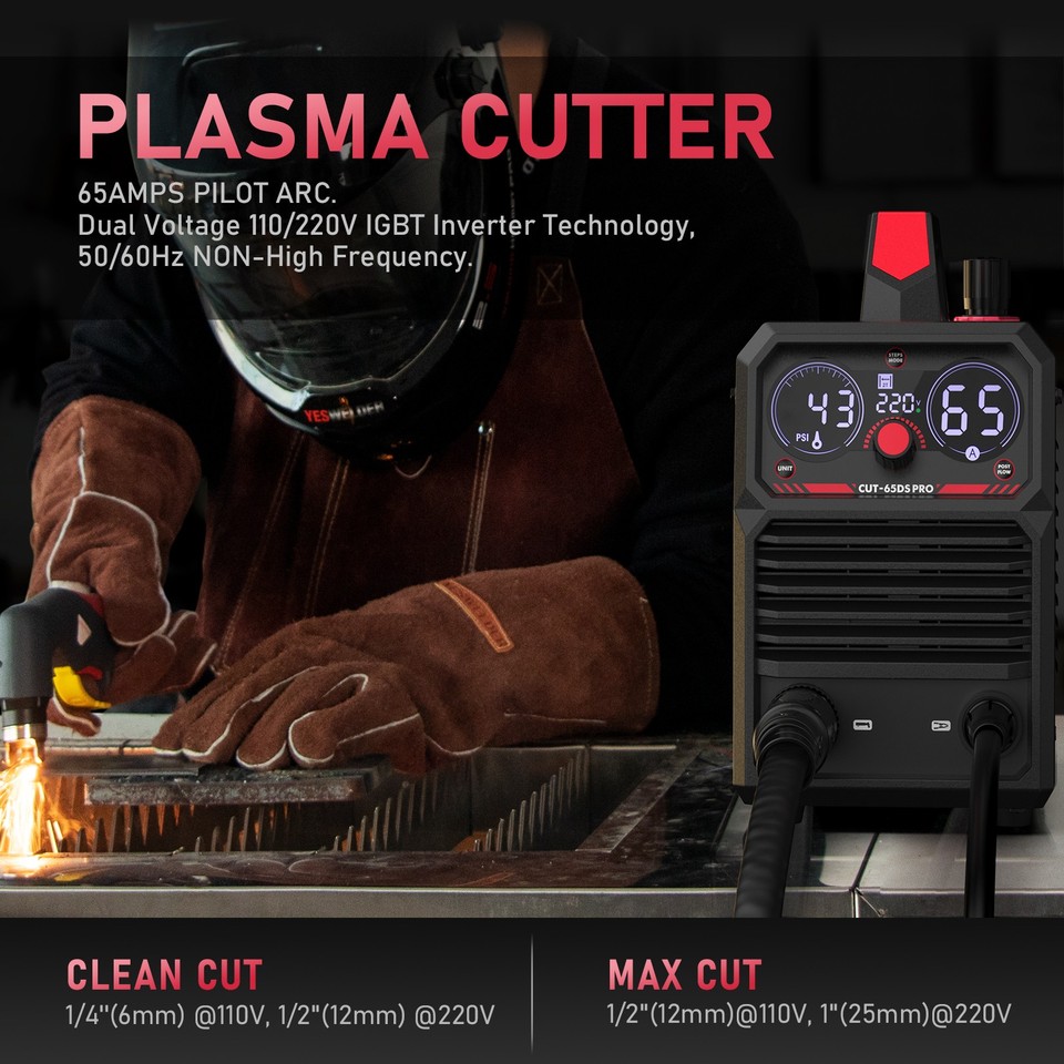 YESWELDER 50Amp 110/220V Air Power Plasma Cutter with 60 Pcs ...