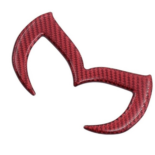 CARBON FIBER RED Evil M Logo Emblem Badge Decal For Mazda 3 6 CX-5 MX-5 ...