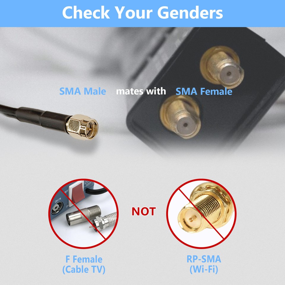 Maswell® Professional LMR200 Low Loss Cable SMA Male to SMA Female ...