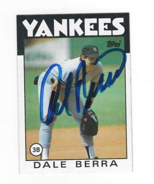 Autographed 1986 TOPPS #692 DALE BERRA New York Yankees card w/ COA | eBay
