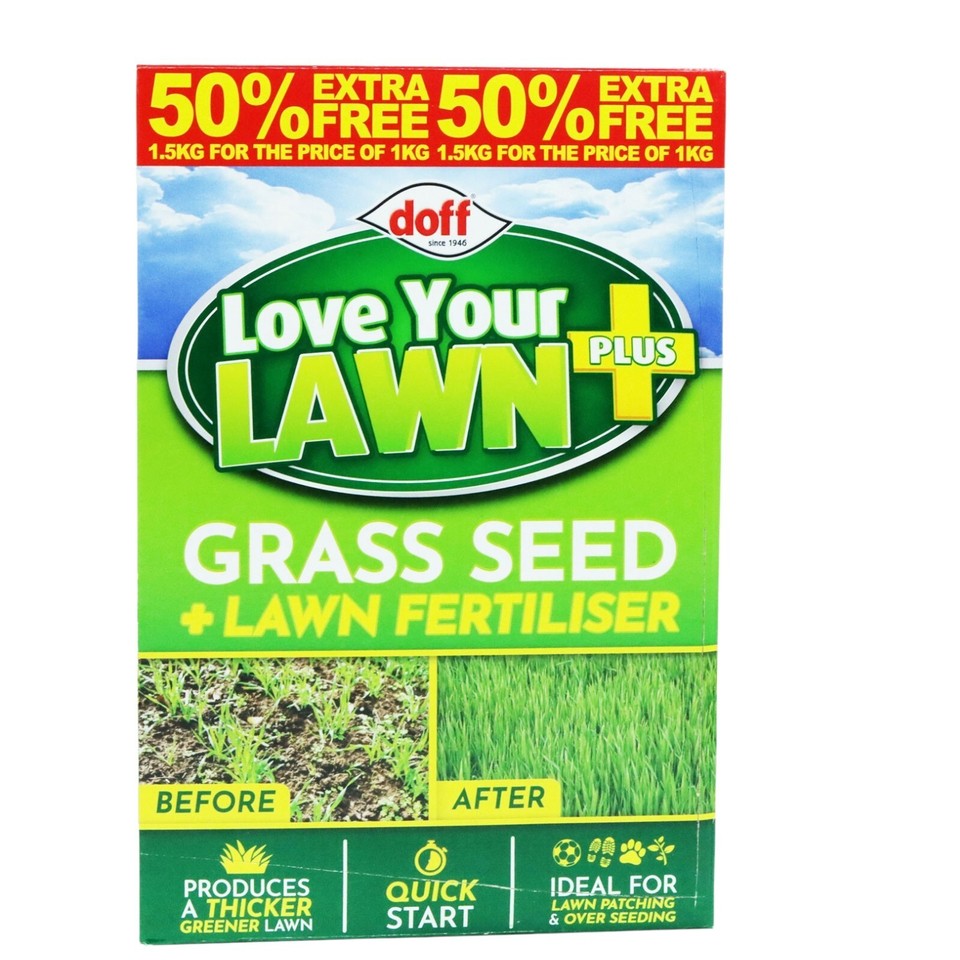 Love Your Lawn Garden Grass Seed and Fertiliser Quick Start 1.5kg Super Size | eBay UK