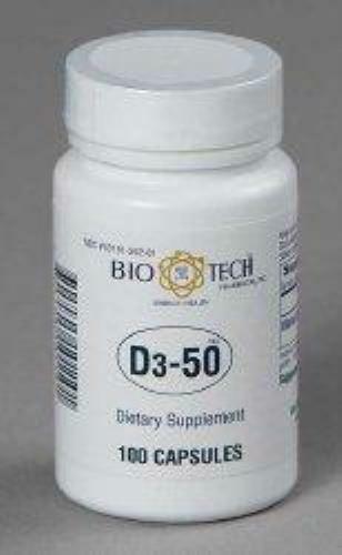 Bio Tech Vitamin D3-50 Supplement, 100 Capsules per Bottle | eBay