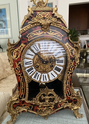 VTG Le Ore Italy Gold Trim Inlay Mantle Clock German UTE Pendulum ...