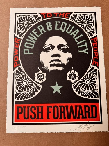 Shepard Fairey POWER & EQUALITY Letterpress OBEY Embrace Justice Push ...