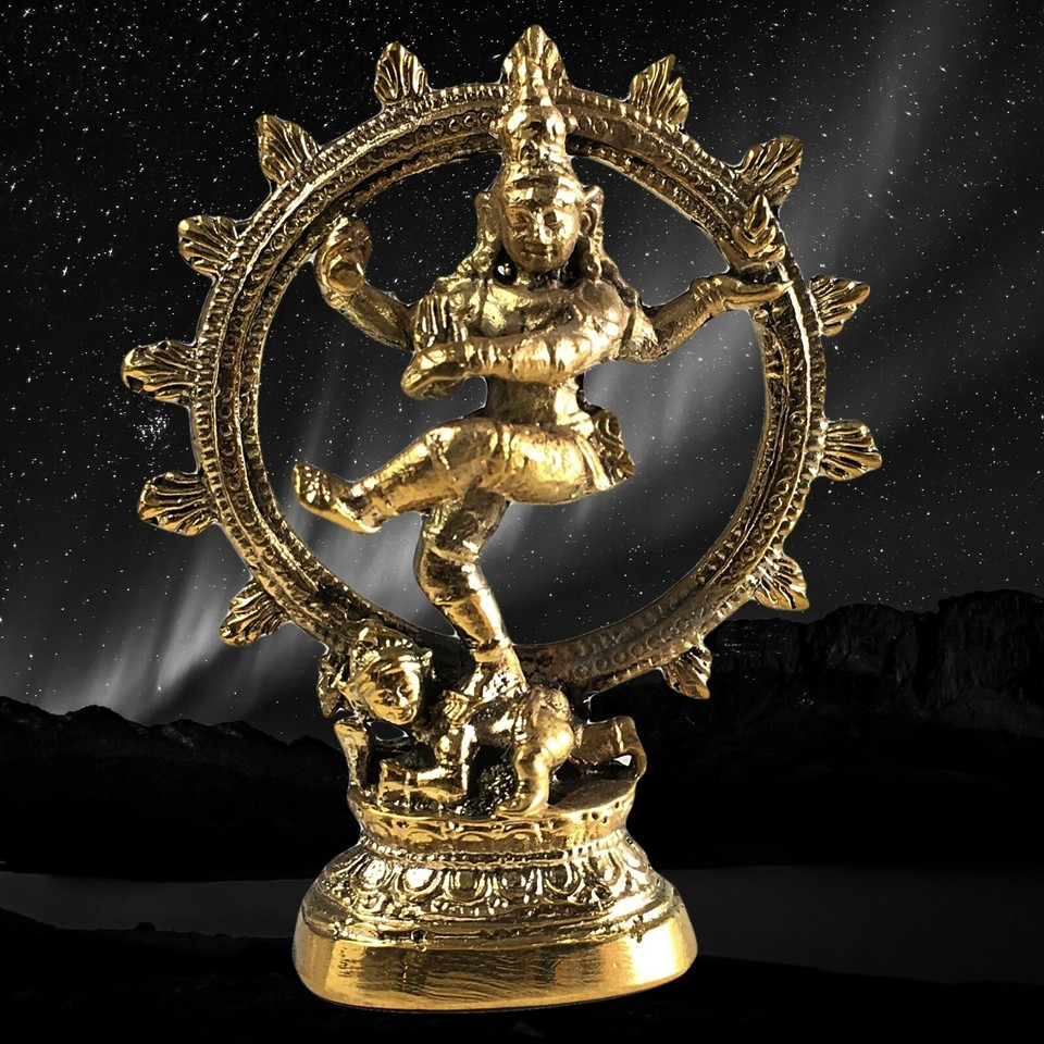 Hindu Lord Shiva Nataraja Brass Statue Idol God Circle of Fire Hinduism ...