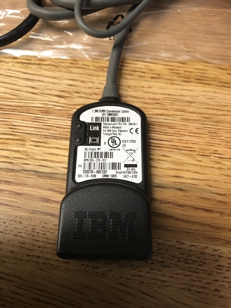 LOT OF (16) IBM SERVER Cables 39M2901 1.5M KVM CONVERSION OPTION Cables ...