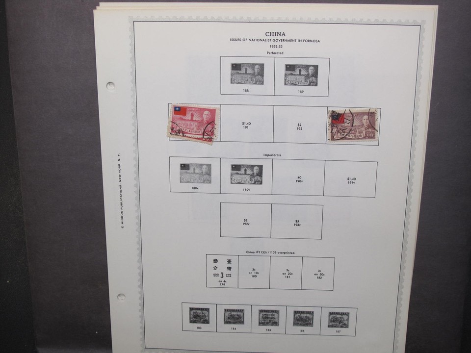 China Formosa Collection On Minkus Album Pages 1950-1956 | eBay
