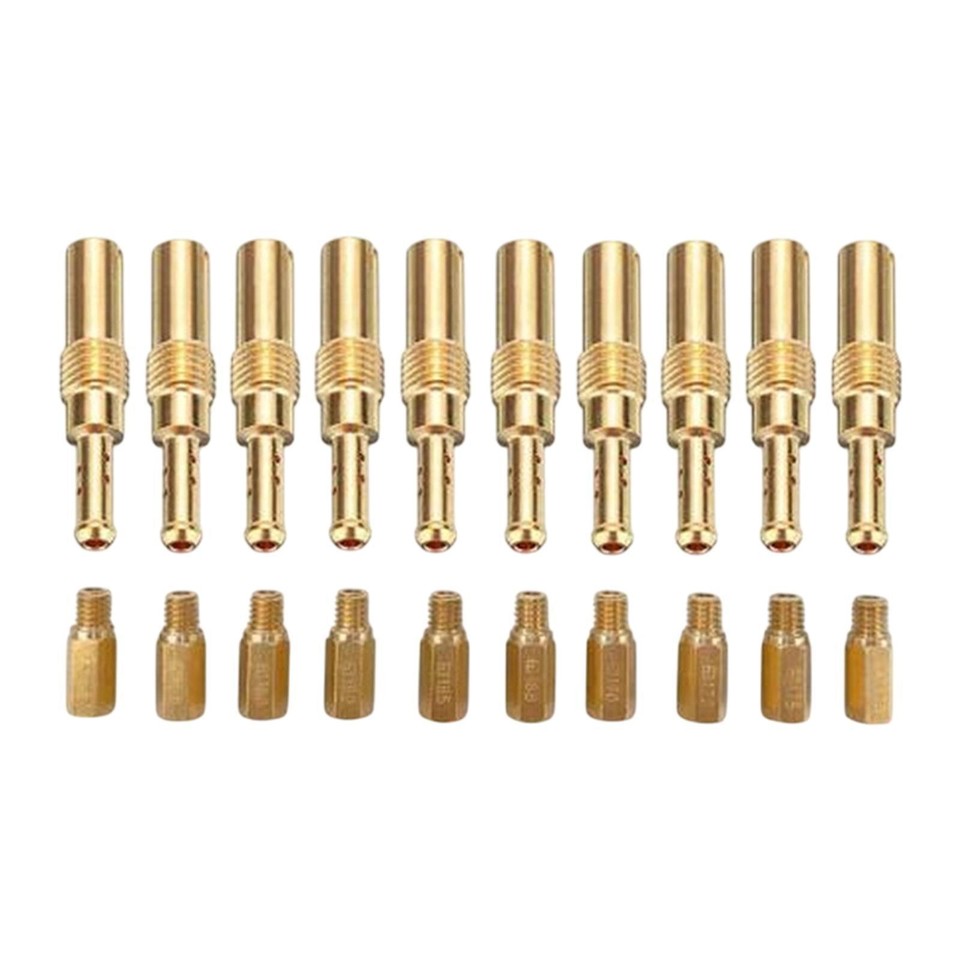 20 Pieces Main Jet and Pilot Jets Brass for Pwk PE PD Fcr PJ Carburetor ...