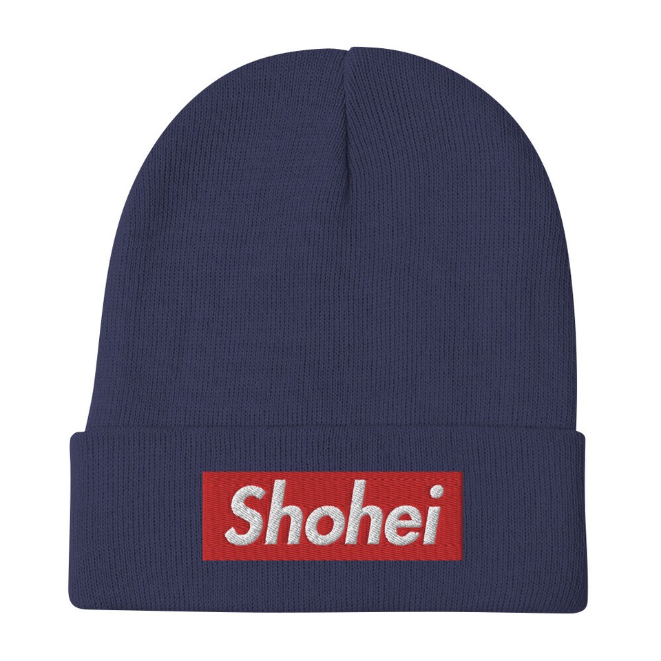 SHOHEI OHTANI Los Angeles Angels EMBROIDERED BEANIE Box Logo One-Size ...