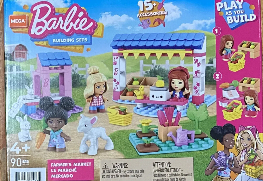 Mega Barbie Farmer's Market Building Set with 90 Bricks and Special ...