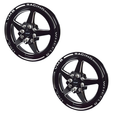2X Black Star Drag Racing Skinny Rims Wheels 15x3.5” 5X100 5X114.3 ET10 ...